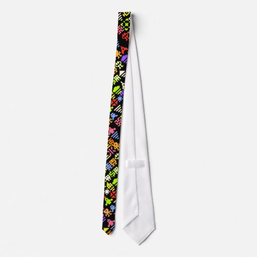 Retro 8bit Pixel Arcade Gamer Tie | Zazzle