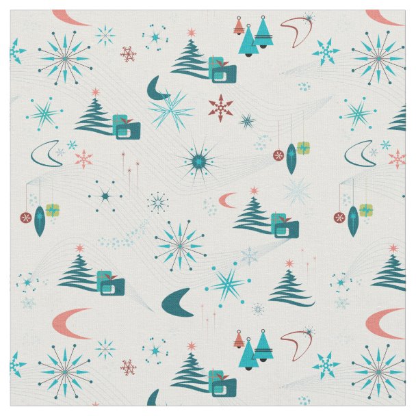 Retro Christmas Fabric | Zazzle.com