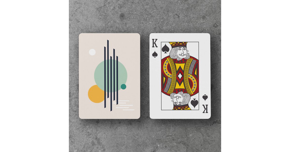 Retro abstract geometric art poker cards | Zazzle