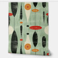 Retro Abstract Green Geometric Pattern Wallpaper | Zazzle