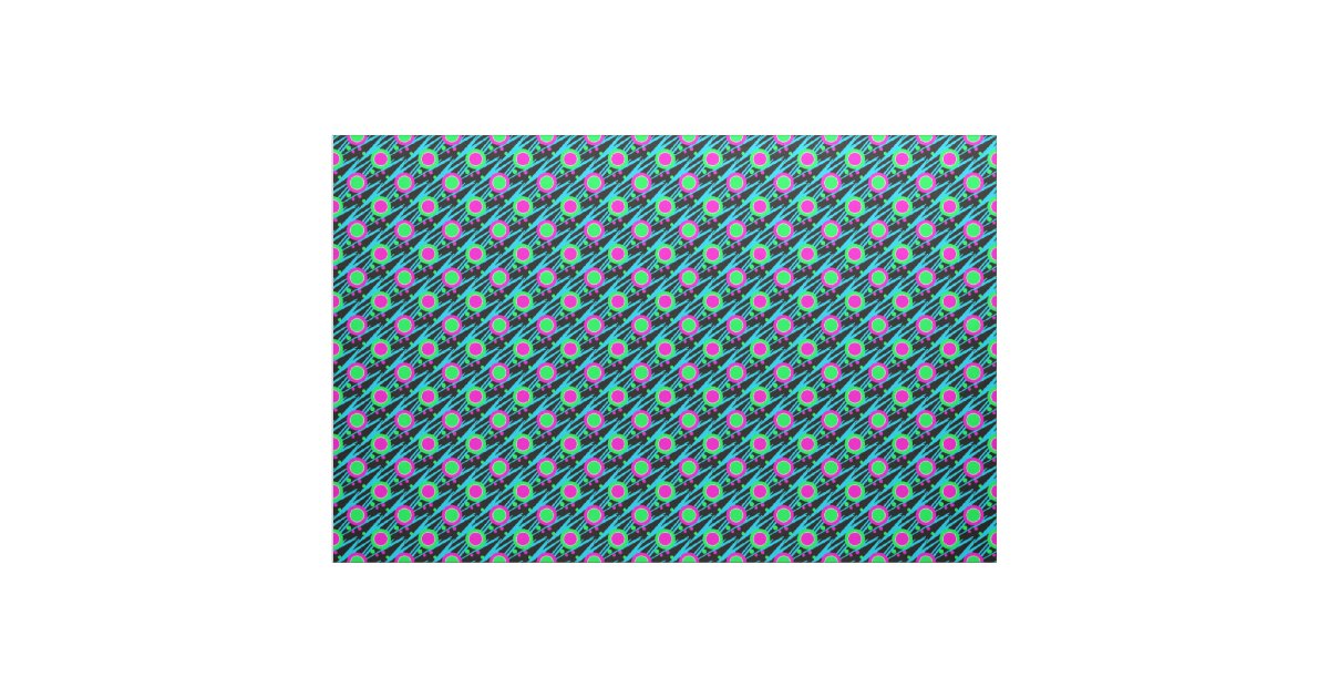 Retro Abstract Polka Dot Pattern Fabric | Zazzle