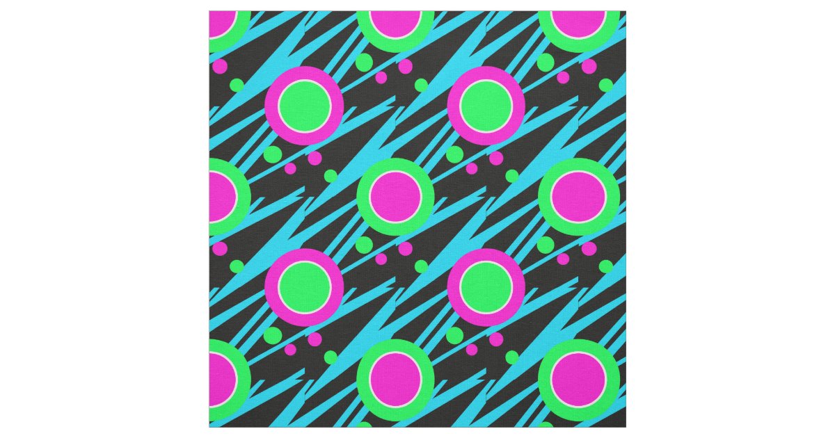 Retro Abstract Polka Dot Pattern Fabric | Zazzle
