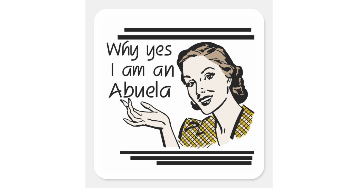 Retro Abuela Gits Square Sticker | Zazzle