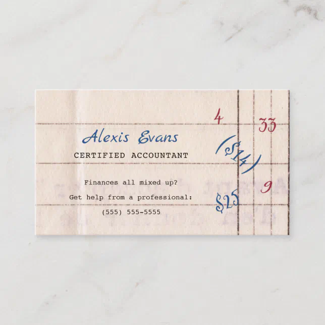 Retro Accounting Paper Mixed up Math Business Card | Zazzle