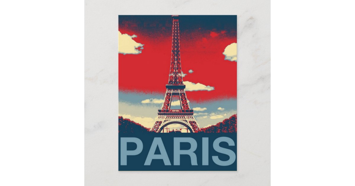 retro Advertisement France Paris Effiel Tower Postcard | Zazzle