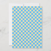 Retro Aesthetic Checkerboard Blue Bat Bar Mitzvah Invitation | Zazzle