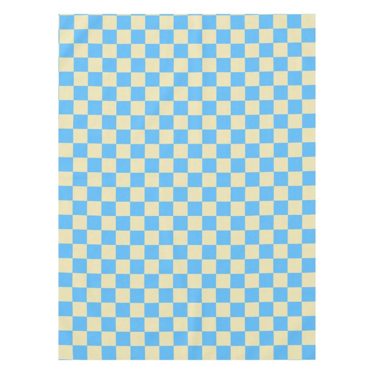 Retro Aesthetic Checkerboard Pattern Blue White Tablecloth | Zazzle