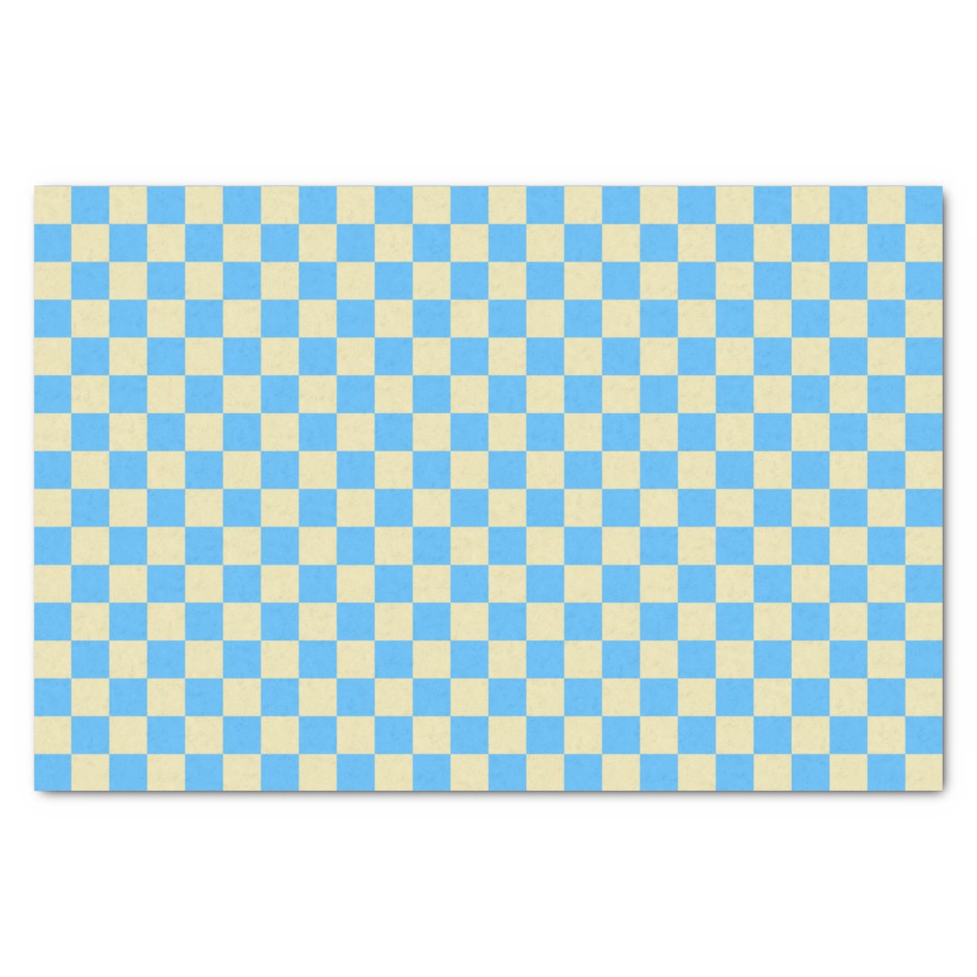 Retro Aesthetic Checkerboard Pattern Blue White Tissue Paper | Zazzle