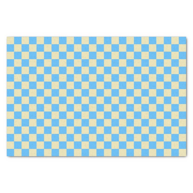 Retro Aesthetic Checkerboard Pattern Blue White Tissue Paper | Zazzle