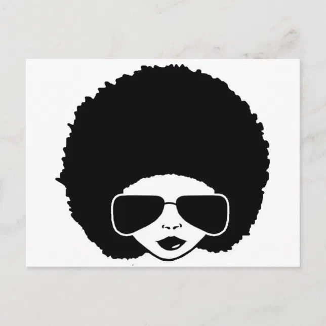 retro Afro girl Postcard | Zazzle