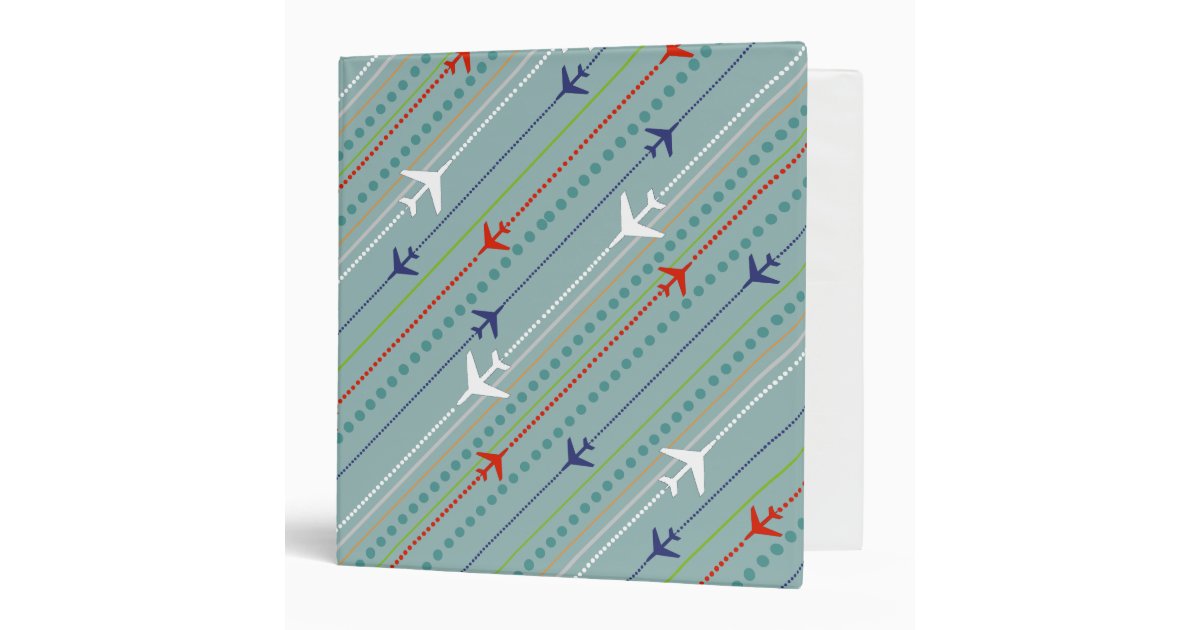 Retro Airplane Pattern Binder | Zazzle