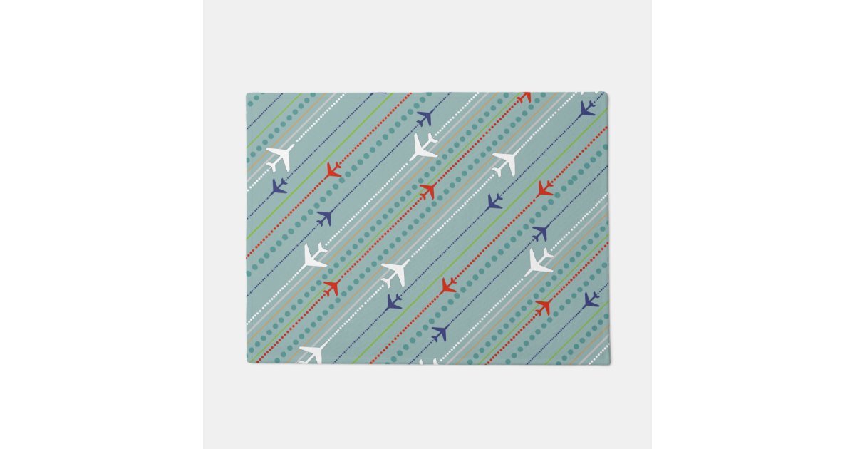Retro Airplane Pattern Door Mat | Zazzle
