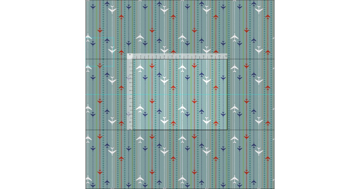 Retro Airplane Pattern Fabric | Zazzle