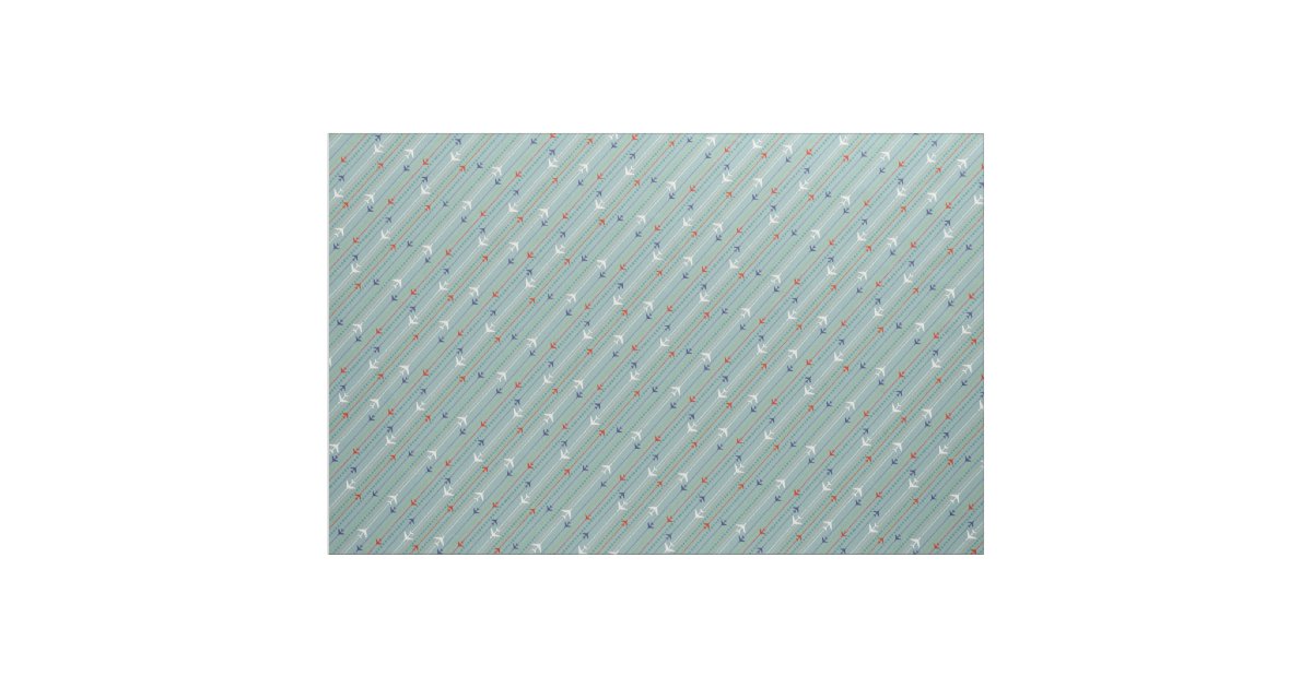 Retro Airplane Pattern Fabric | Zazzle