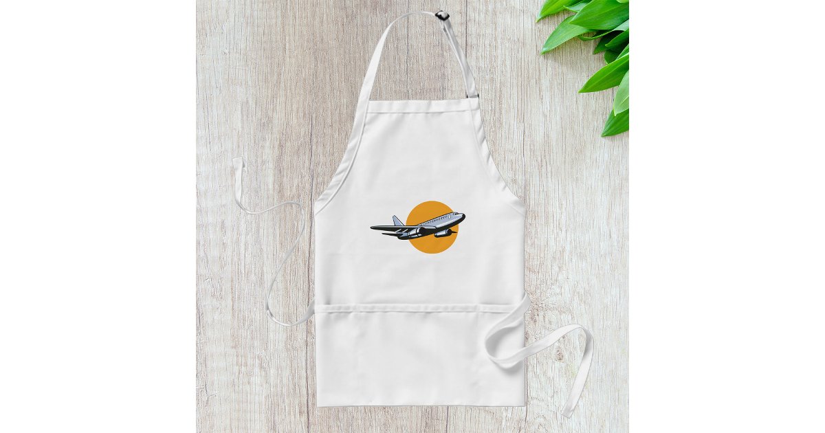 Retro Airplane Vintage Jet Travel Art Design Adult Apron | Zazzle