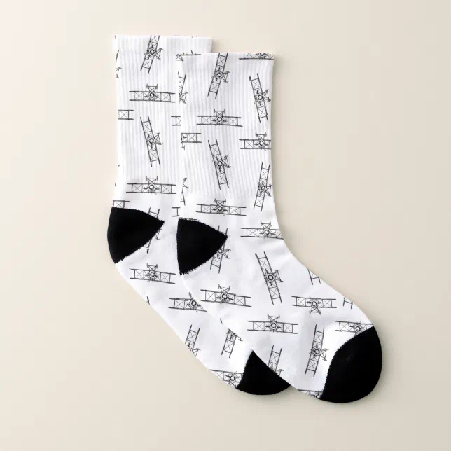 Retro Airplanes Aviation Art CUSTOM BG COLOR Socks | Zazzle