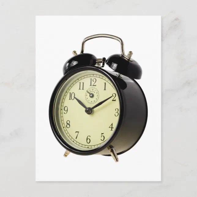 Retro alarm clock postcard | Zazzle