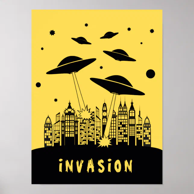 Retro Alien Invasion Poster | Zazzle