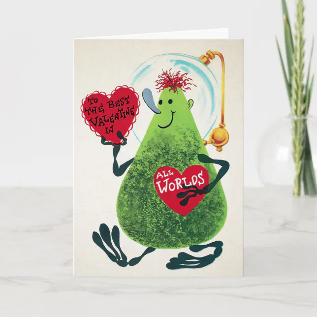 Retro Alien Valentine's Day Card | Zazzle