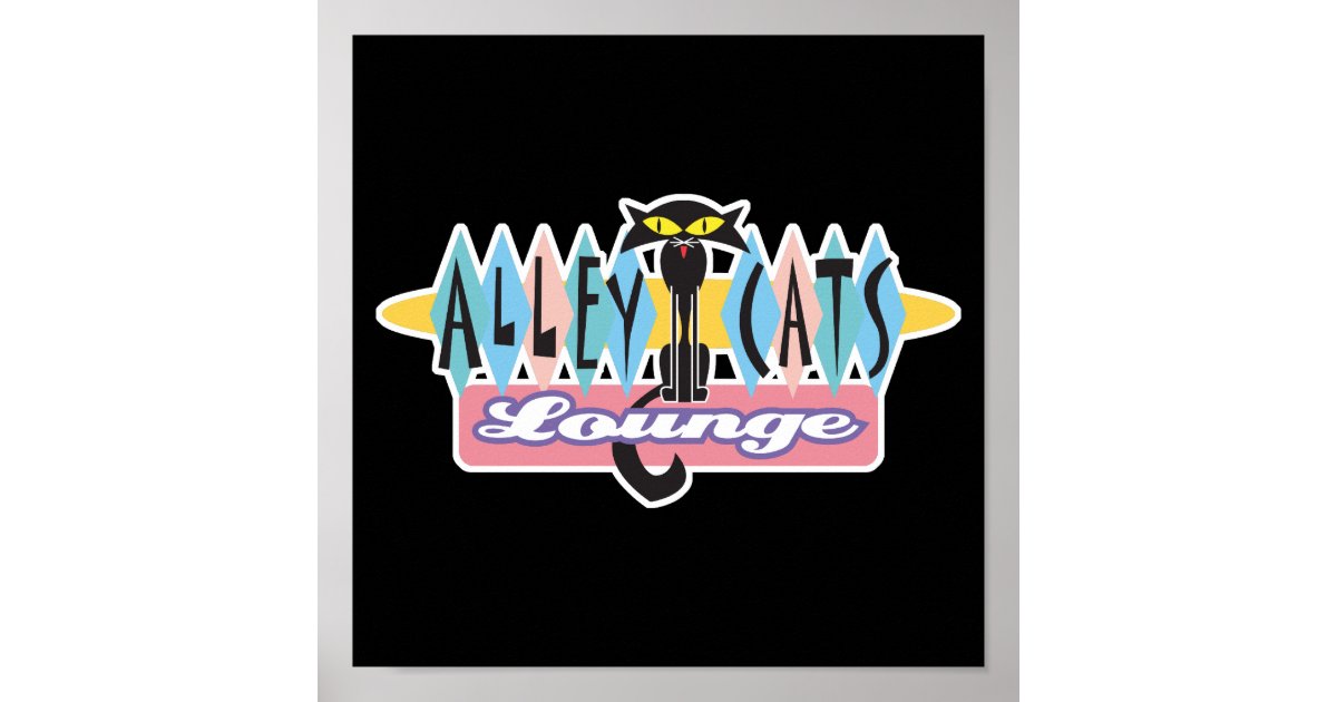 retro alley cats lounge sign | Zazzle