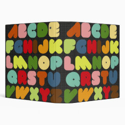 Retro Alphabet Letters A to Z binder | Zazzle