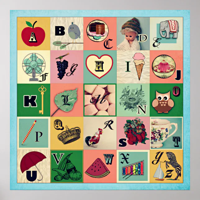 Retro Alphabet Poster | Zazzle
