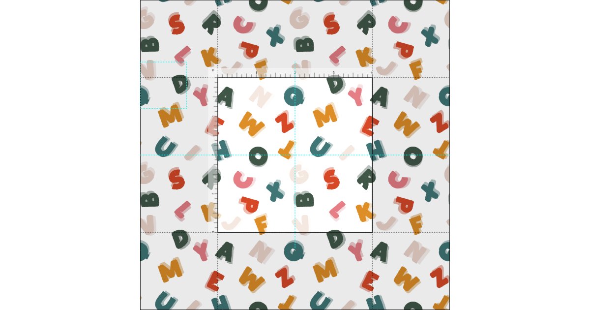 retro alphabet soup fabric | Zazzle