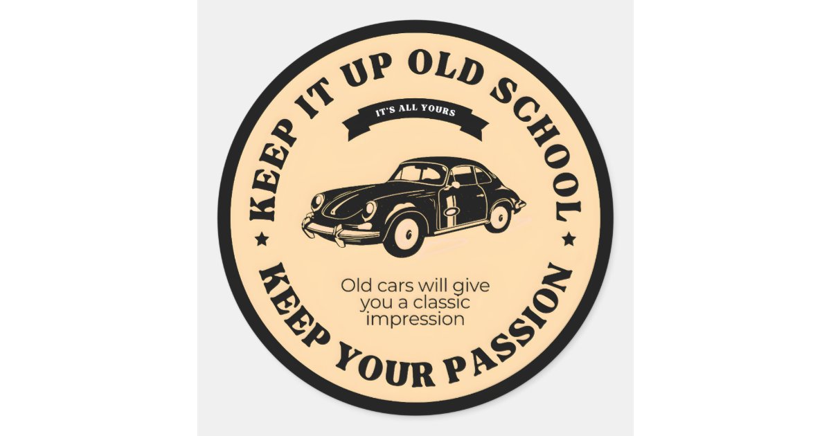 Retro and vintage cars classic round sticker | Zazzle
