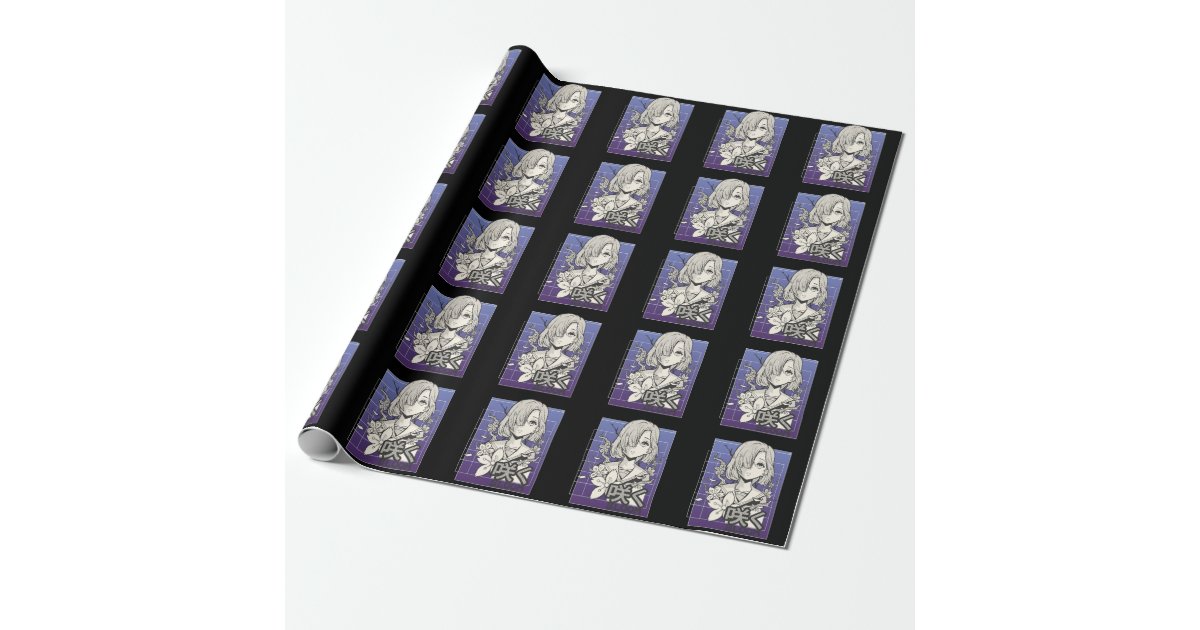 Retro Anime Girl Otaku Manga Comic Teen Japanese Wrapping Paper | Zazzle