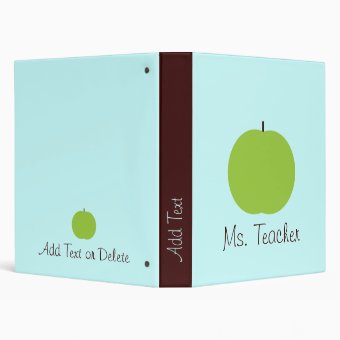 Retro Apple Personalized Teacher Binder | Zazzle