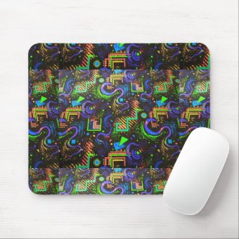 Retro Arcade Carpet Design Mousepad | Zazzle