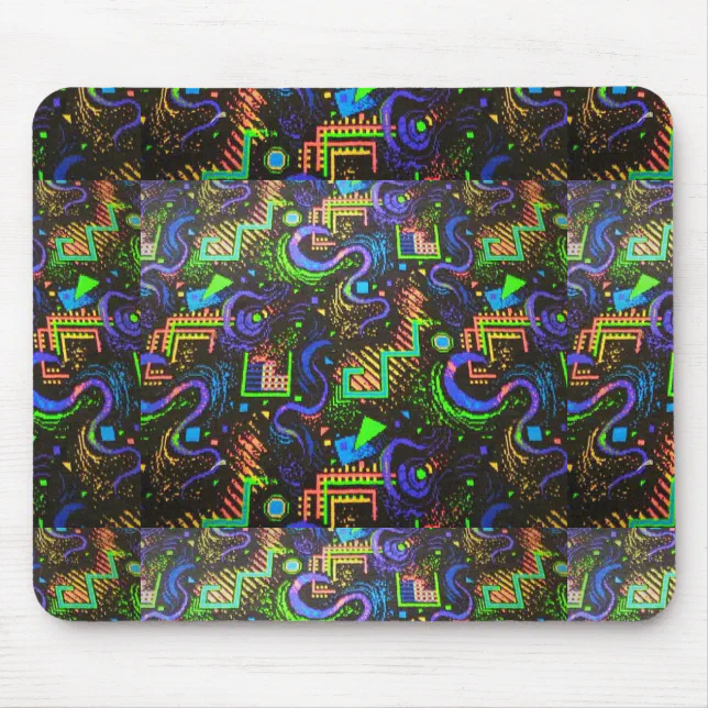 Retro Arcade Carpet Design Mousepad | Zazzle