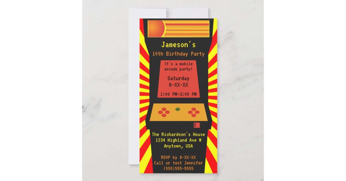 Retro Arcade Console Video Game Birthday Party | Zazzle