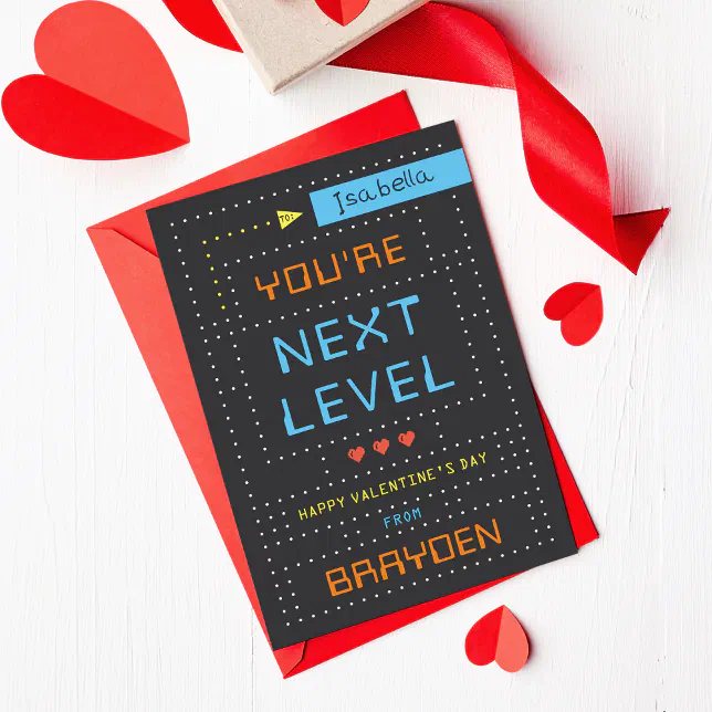 Retro Arcade Game Classroom Valentine's Day Card | Zazzle