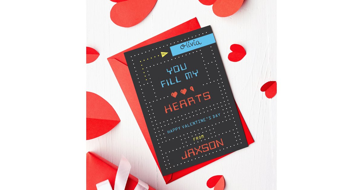 Retro Arcade Game Classroom Valentine's Day Card | Zazzle