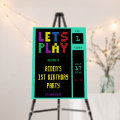 Retro Arcade Game Kids 1st Birthday Party Foam Board | Zazzle