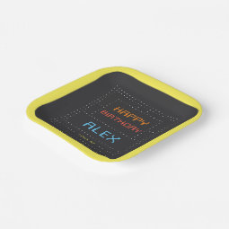 Retro Arcade Game Kids Birthday Party Paper Plates | Zazzle