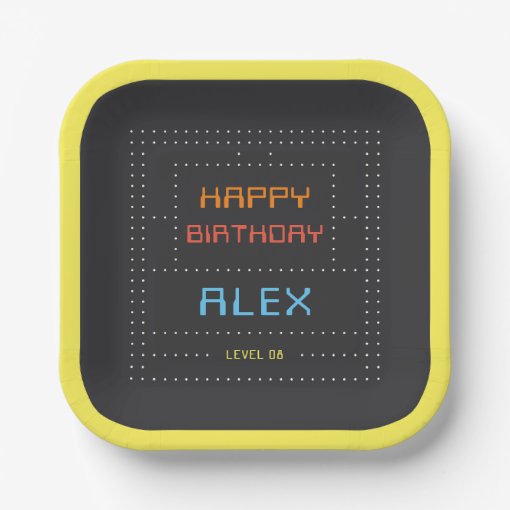 Retro Arcade Game Kids Birthday Party Paper Plates | Zazzle