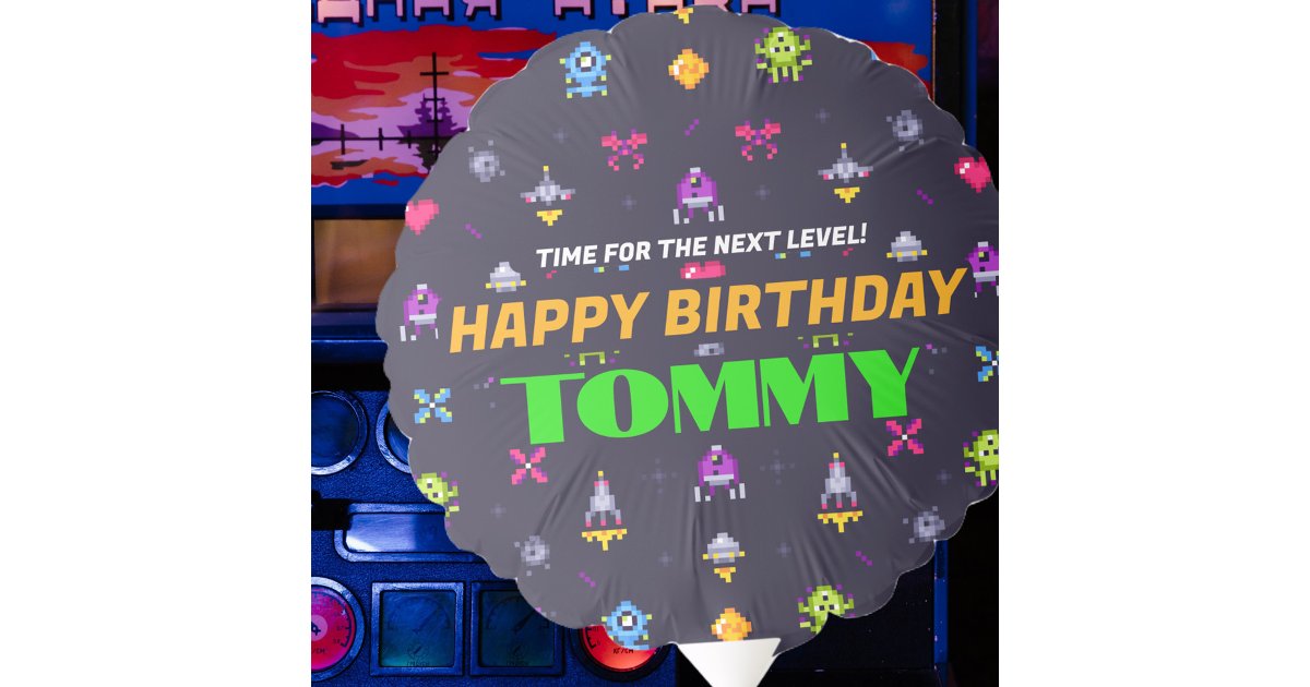 Retro Arcade Game Pattern Birthday Party Balloon | Zazzle