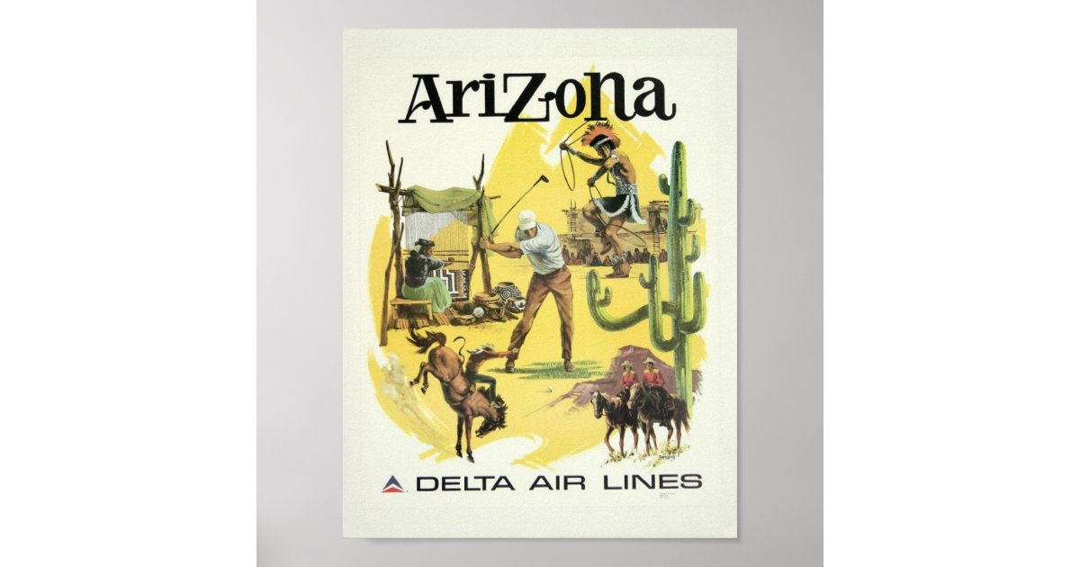 Retro Arizona travel advertising art vintage Poster | Zazzle