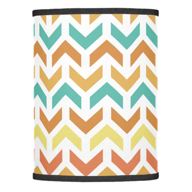 Retro Arrows Chevron Orange Teal Gold Pattern Lamp Shade | Zazzle