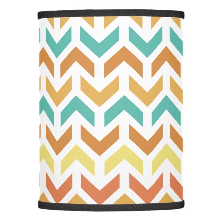 Retro Arrows Chevron Orange Teal Gold Pattern Lamp Shade | Zazzle