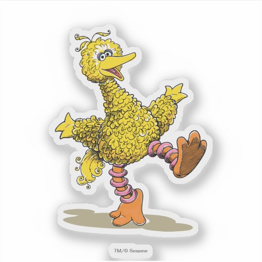 Retro Art Big Bird Sticker | Zazzle