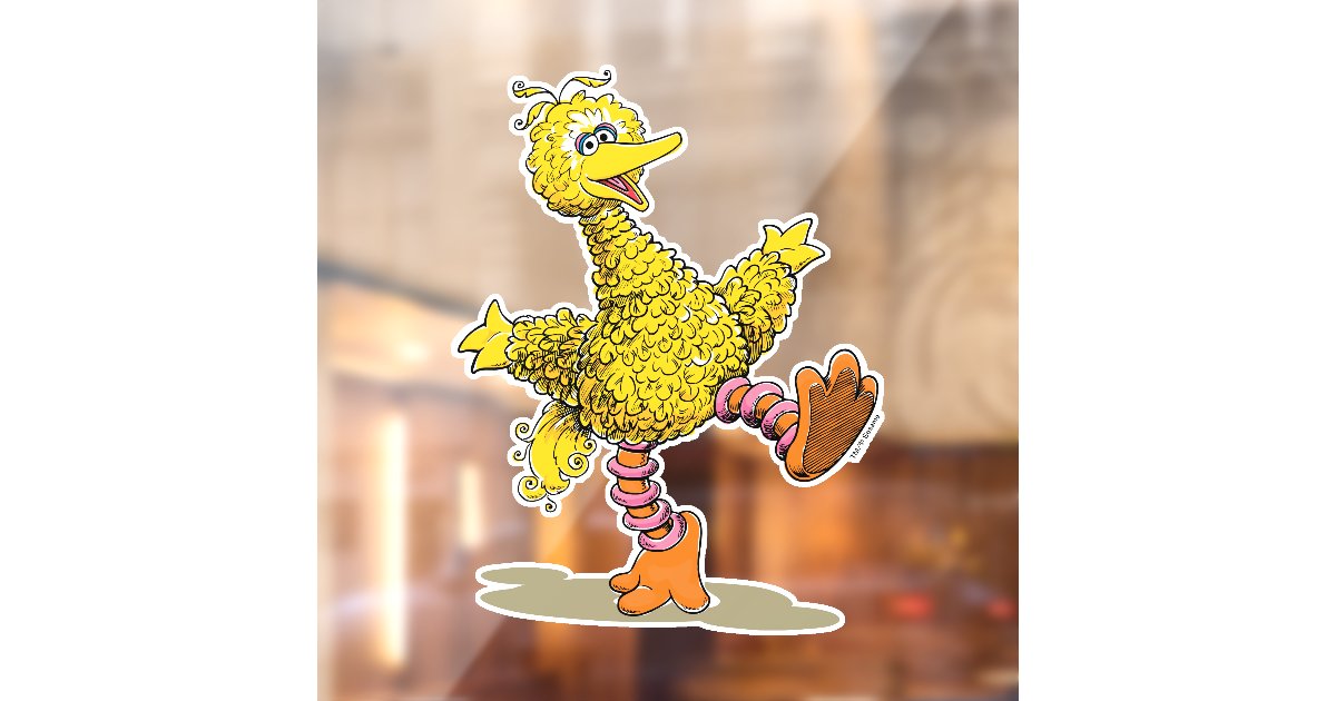 Retro Art Big Bird Window Cling | Zazzle