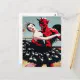 Retro Art Devil With Ballet Dancer Swan Dress Postcard | Zazzle