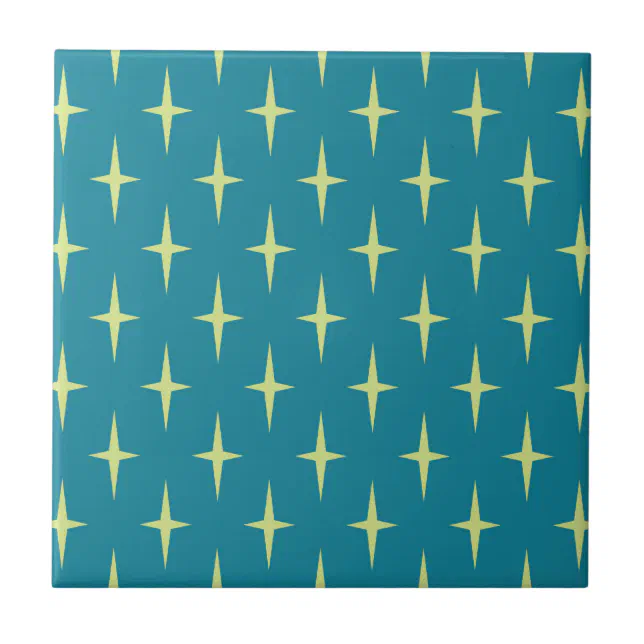 Retro Atomic Age Star Pattern Ceramic Tile | Zazzle