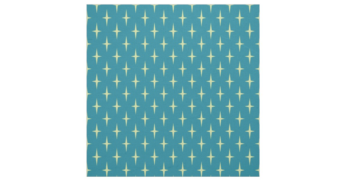 Retro Atomic Age Star Pattern Fabric | Zazzle