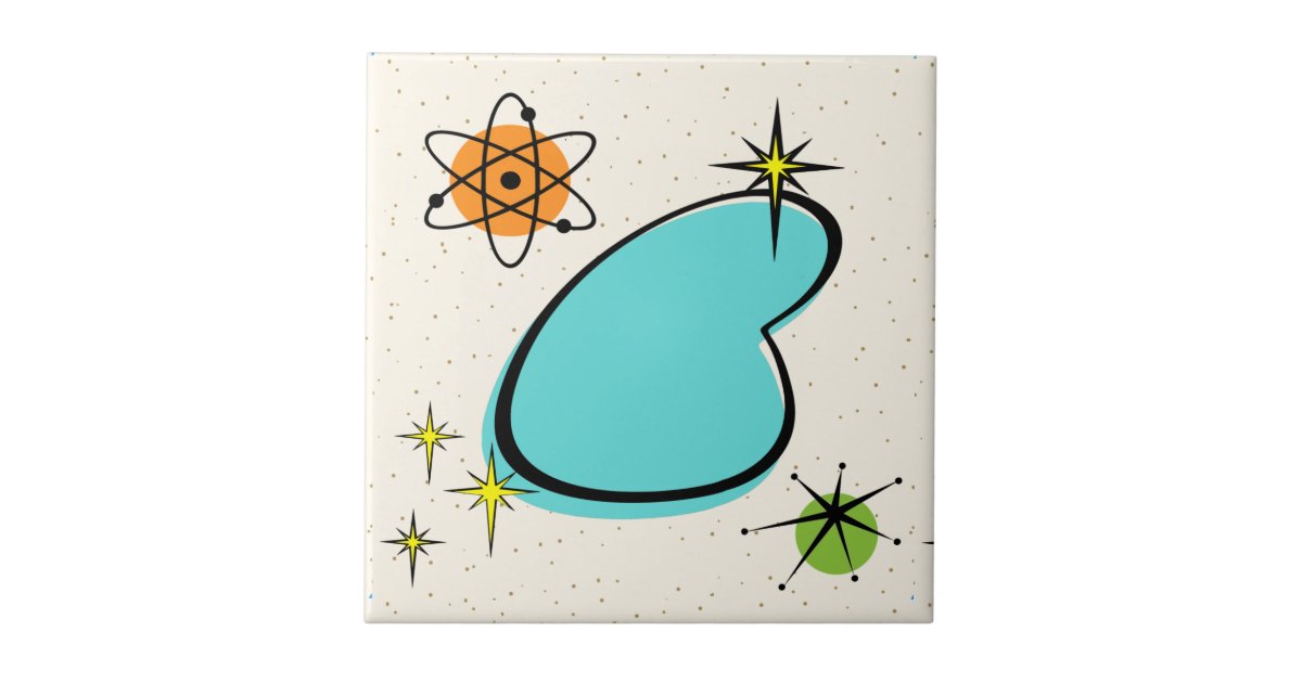 Retro Atomic Boomerang Ceramic Tile | Zazzle
