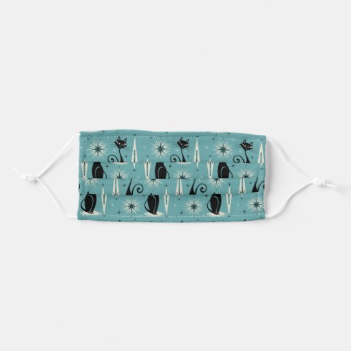 Retro Atomic Cats ©studioxtine 2019 Face Mask | Zazzle