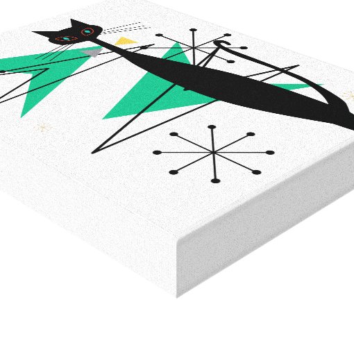 Retro Atomic Era MCM Cool Cat Canvas | Zazzle